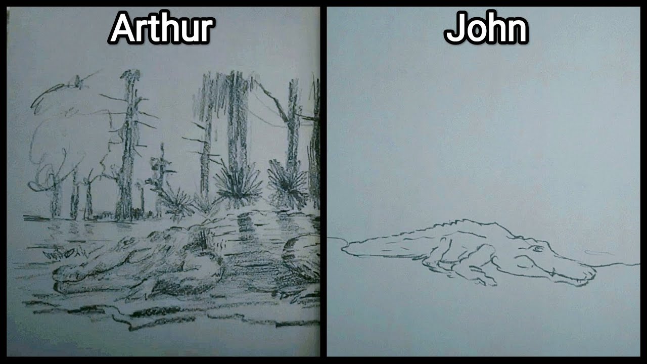 Arthur Vs John's Drawing Of Legendary Bullgator Is So Different - YouTube