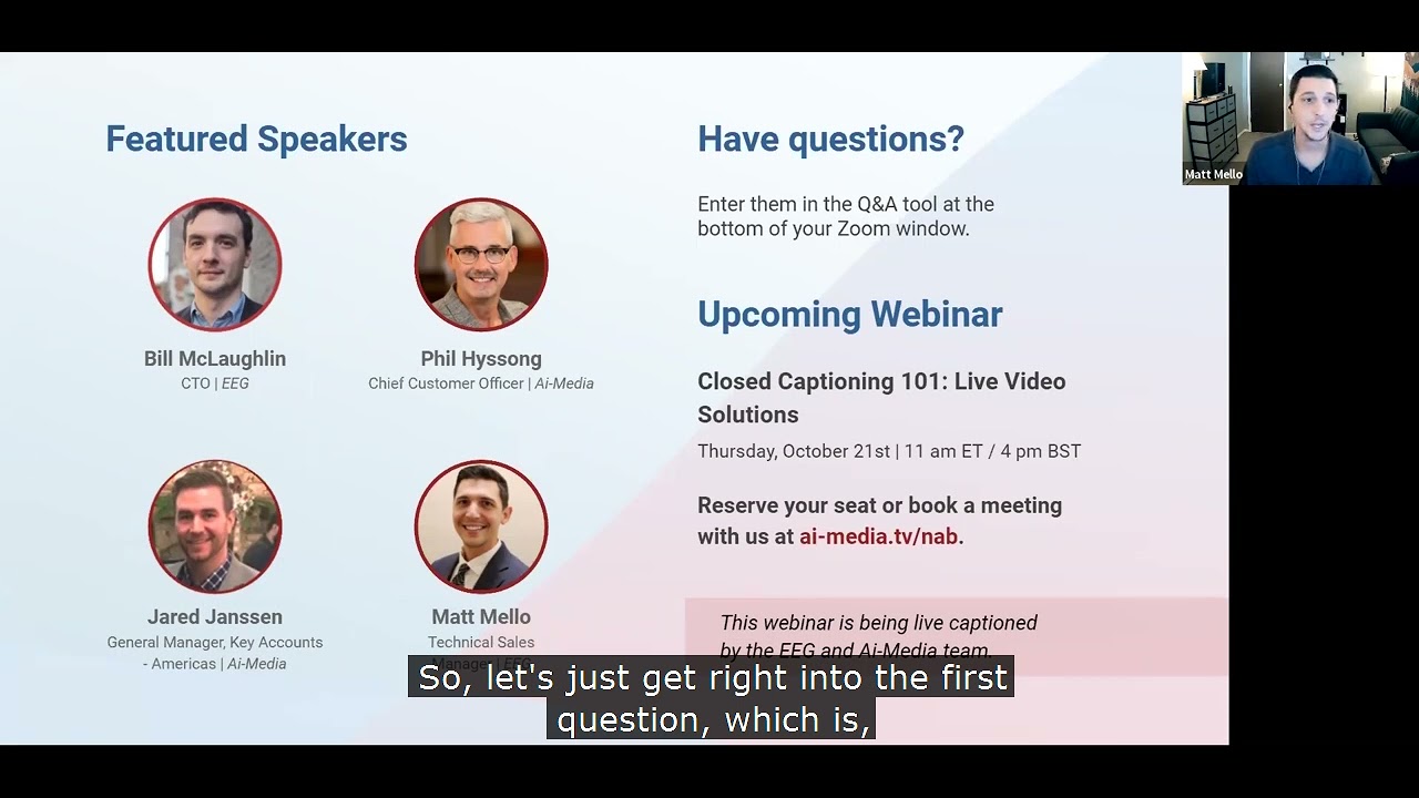 Ask Us Anything About Captioning Webinar | October 14, 2021 - YouTube