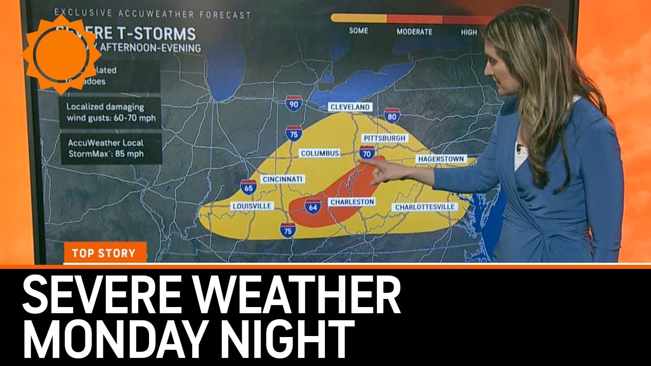 Severe Weather Monday Night in the East - YouTube