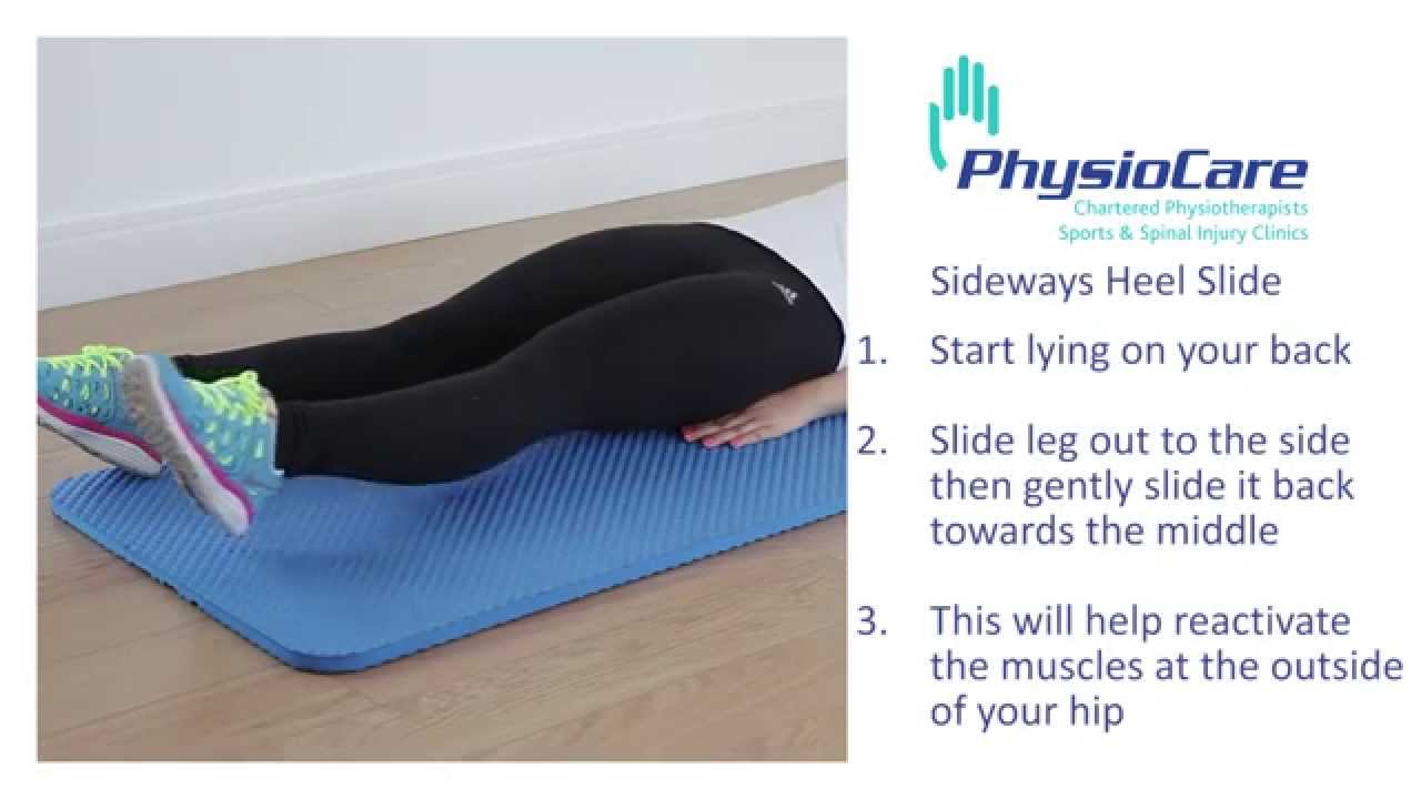 PhysioCare - Sideways Heel Slide with Shoes - YouTube