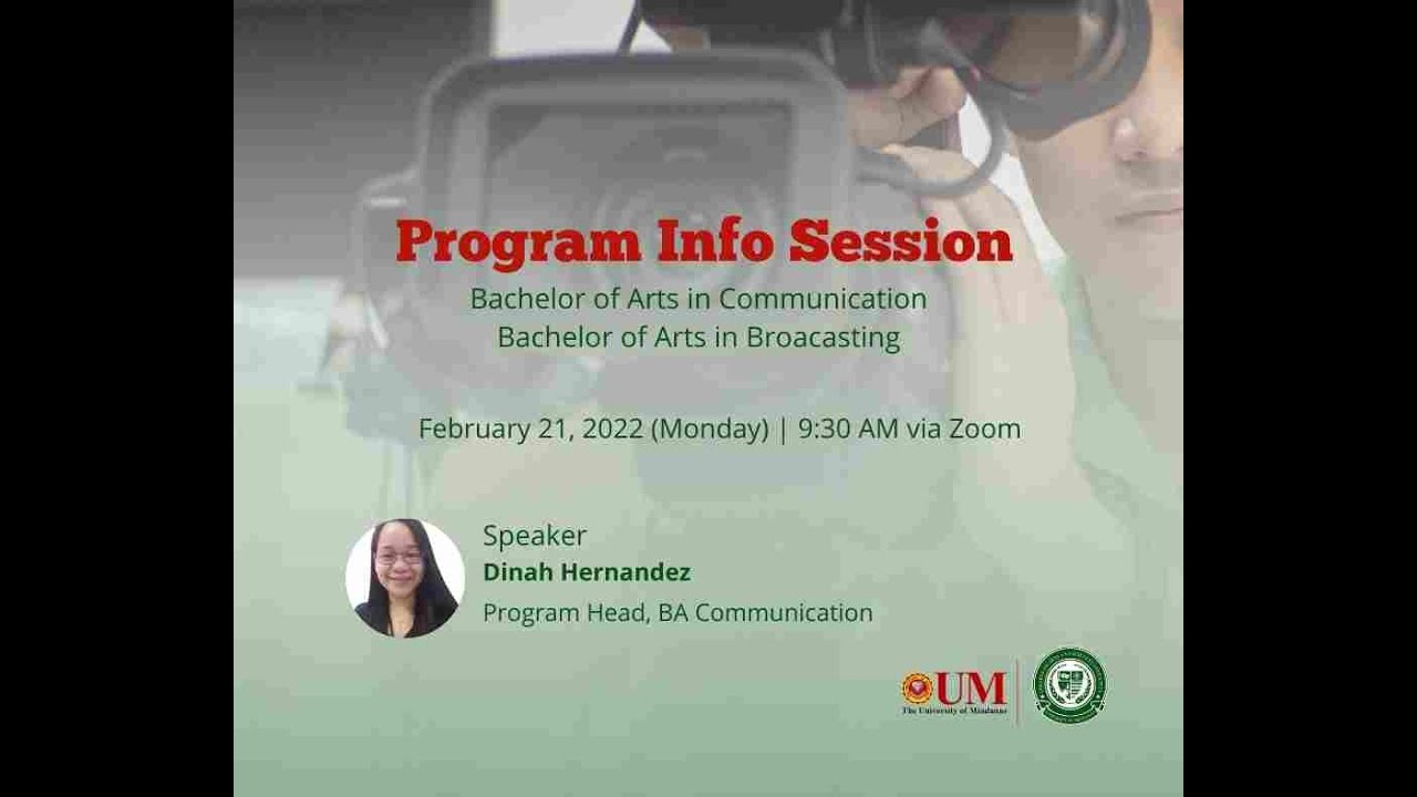 UM INFO SESSION BA Communication and BA Broadcasting - YouTube