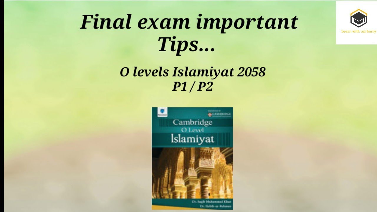 How to attempt O levels Islamiyat 2058 || P1 + P2 - YouTube