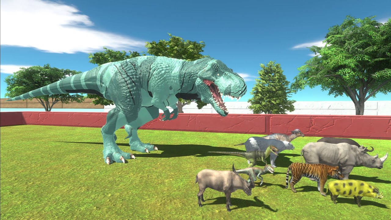 Escape from FANG THE T-REX - Animal Revolt Battle Simulator - YouTube