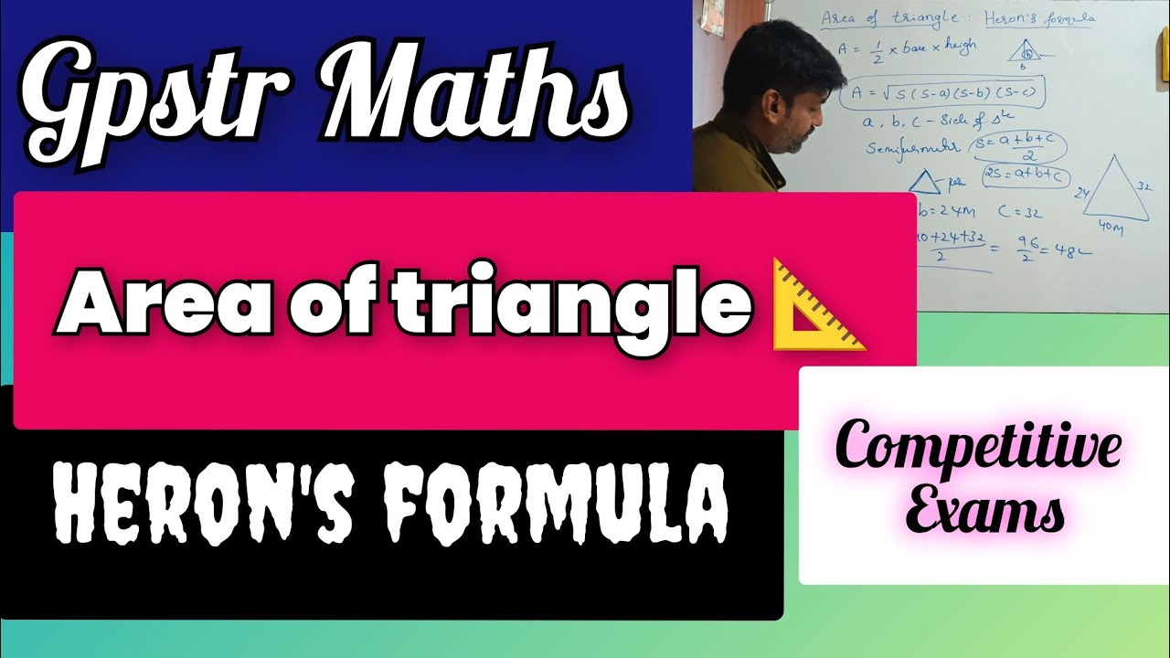 Gpstr maths|area of triangle|herons formula|competitive exam|9th maths ...