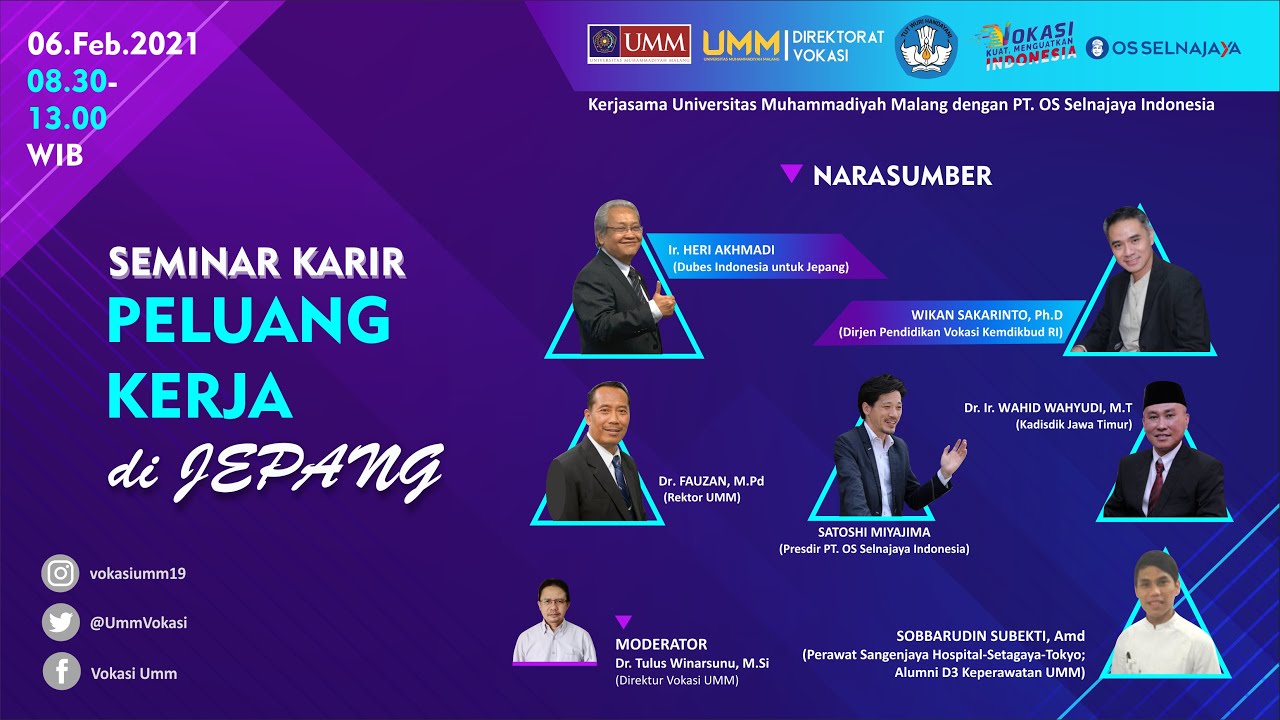 Seminar Karir Peluang Kerja di Jepang - Vokasi UMM dengan OS Selnajaya ...