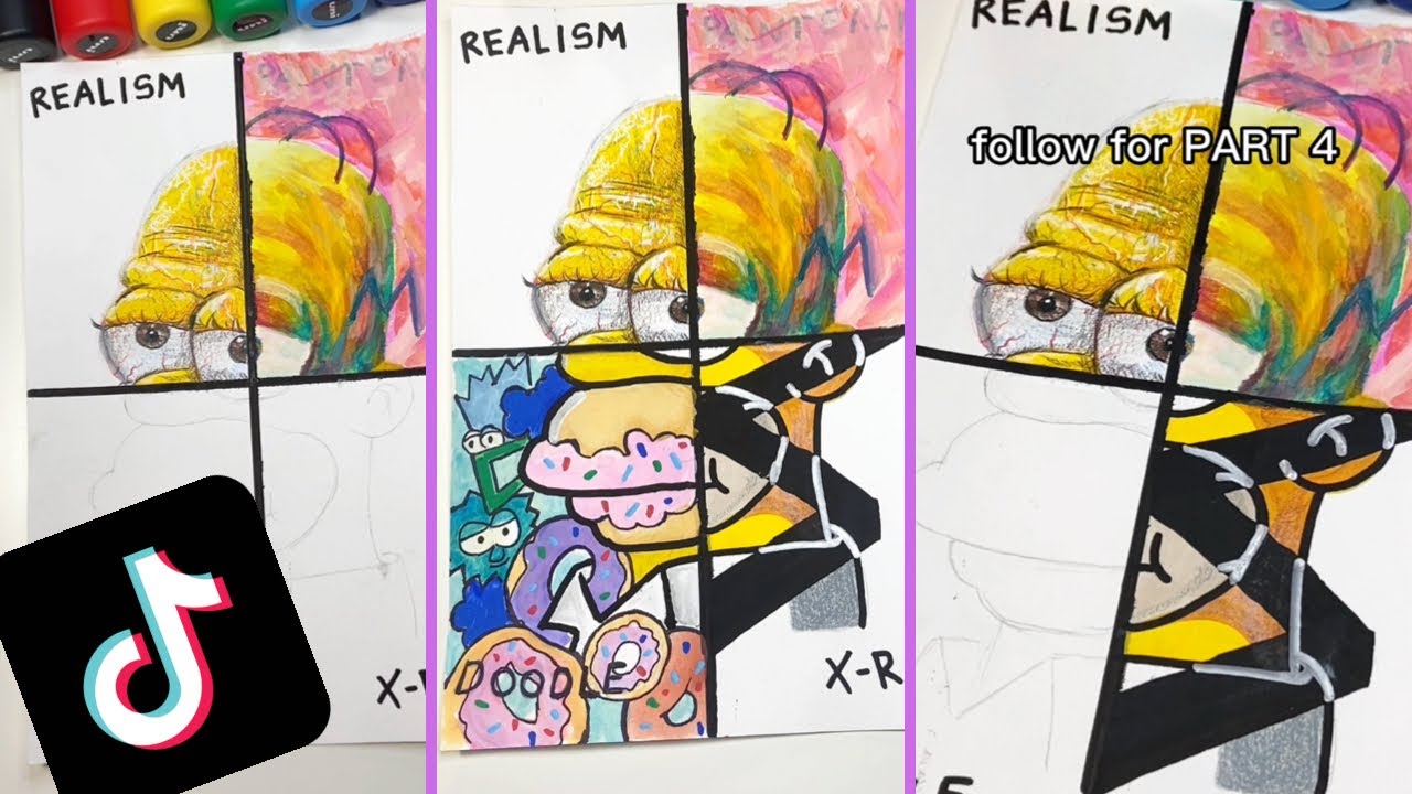 Drawing HOMER SIMPSON in 4 art different art styles! (ALL PARTS) - YouTube