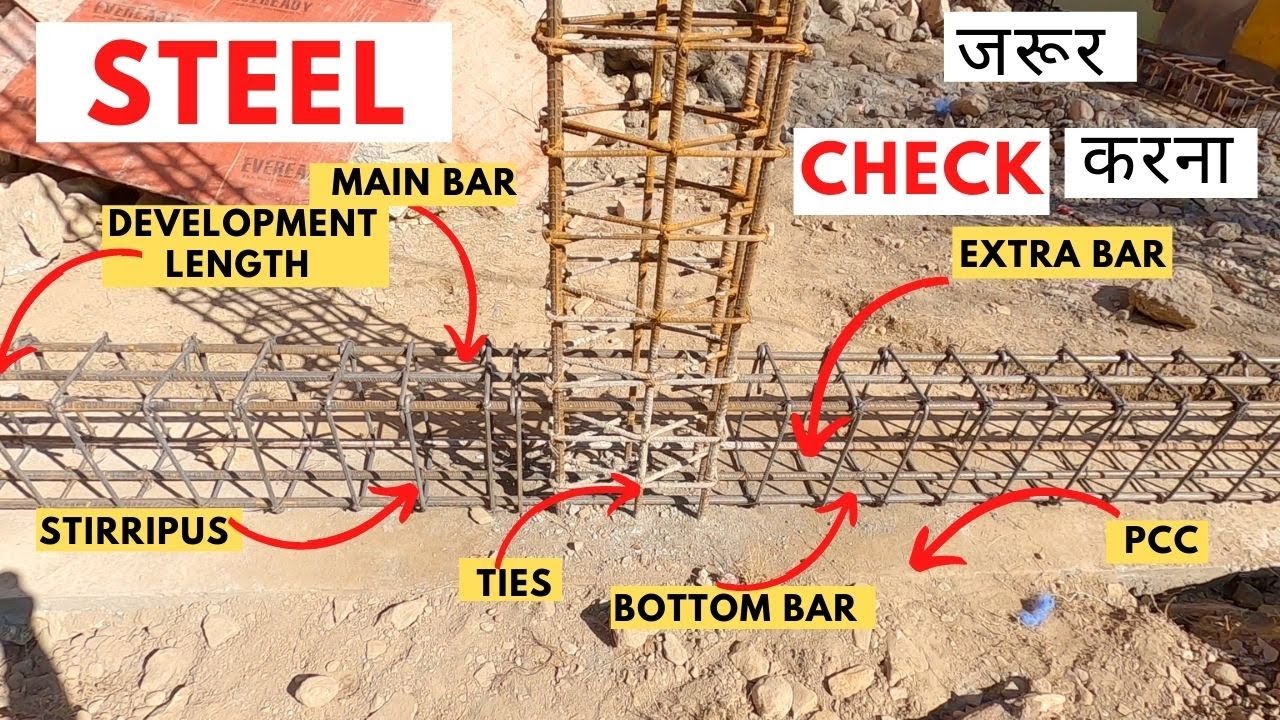 Beam Steel Details | Dia of Steel | Bent up Bar | Extra Bar | Stirrups ...