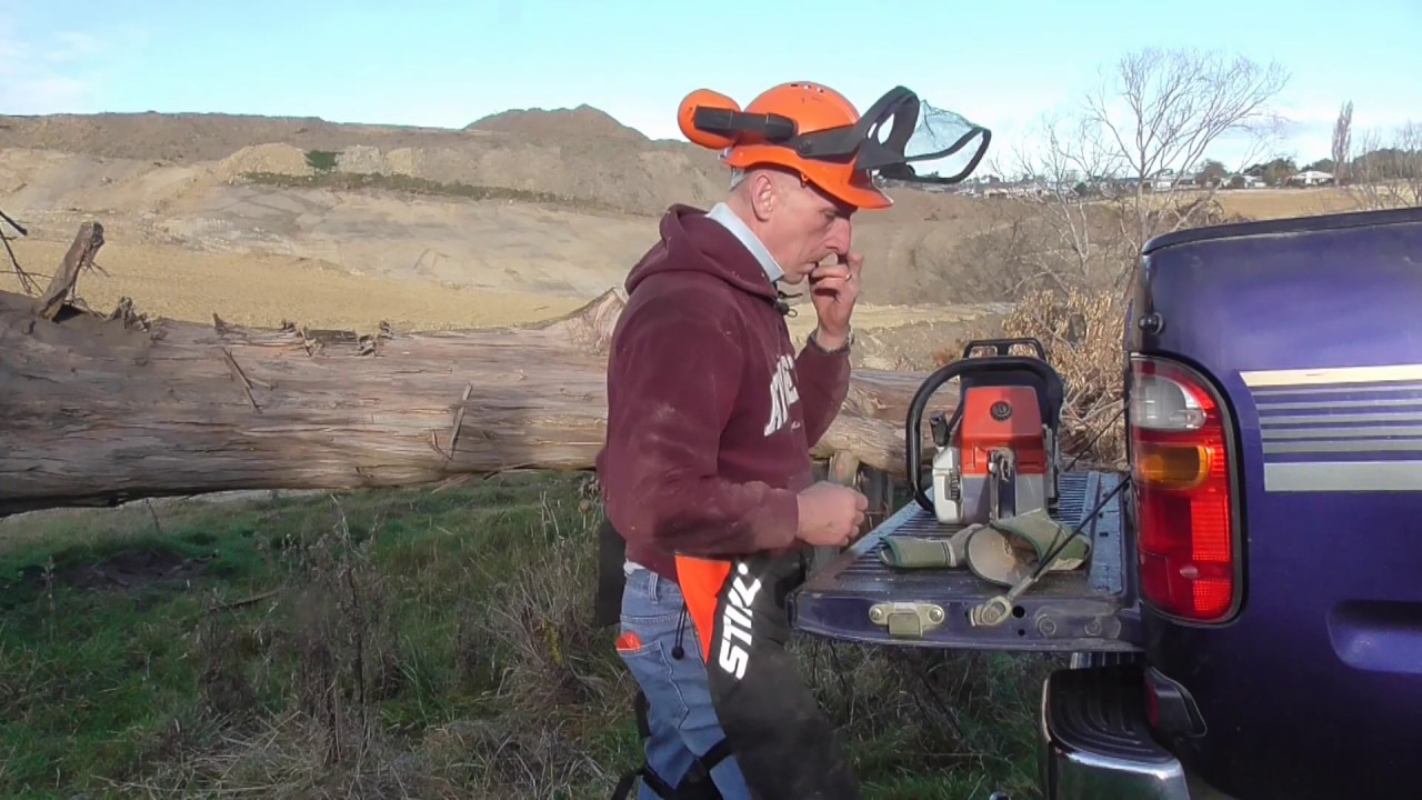 Processing A Blue Gum Log Into Firewood Part 1 - YouTube