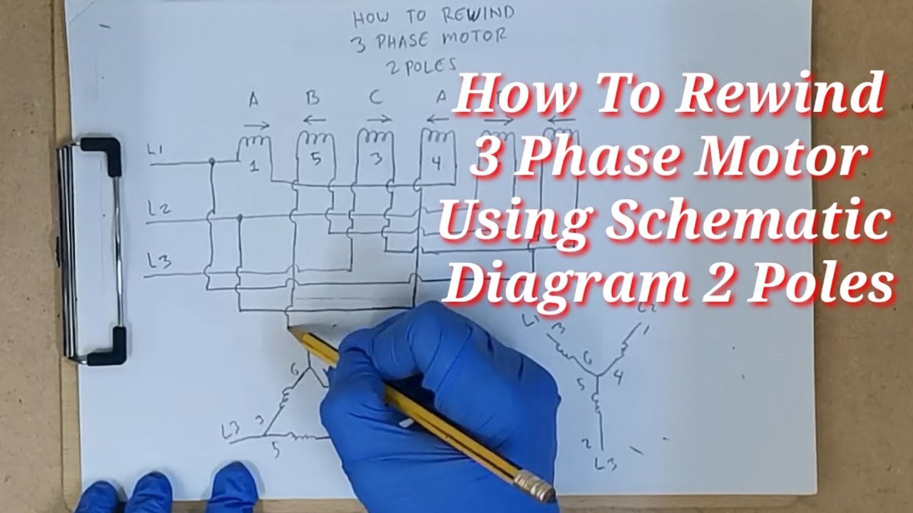 How to Rewind 3 Phase Motor Using Schematic Diagram 2Poles(Tagalog ...