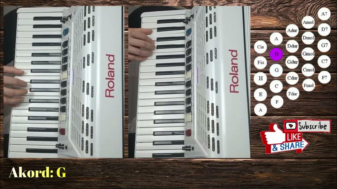 Ako hrať akordy k doprovodu, (za pár minút) 2/3 Tutorial, akordeon - YouTube