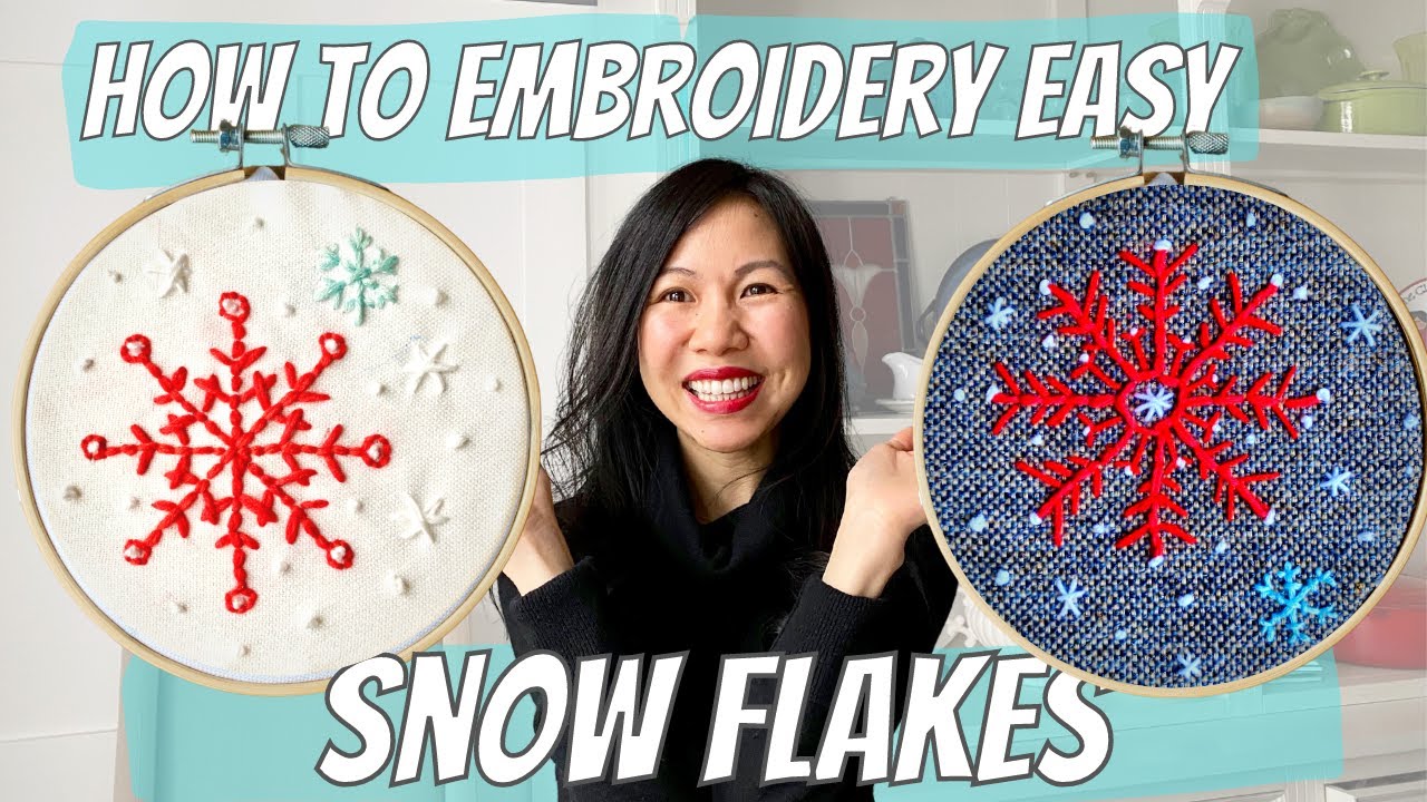 How to Embroider an easy snowflake - Hand Embroidery Simple Snowflake ...