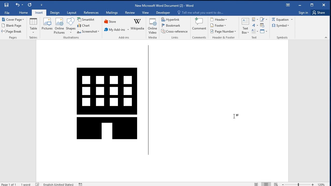 How to insert office building symbol in word - YouTube