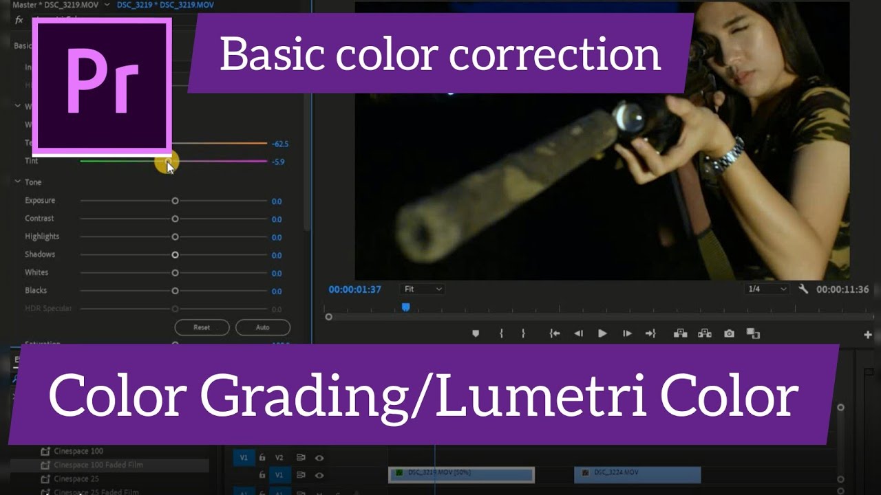 Basic Color Correction, Color Grading, Lumetri color | Adobe premiere ...