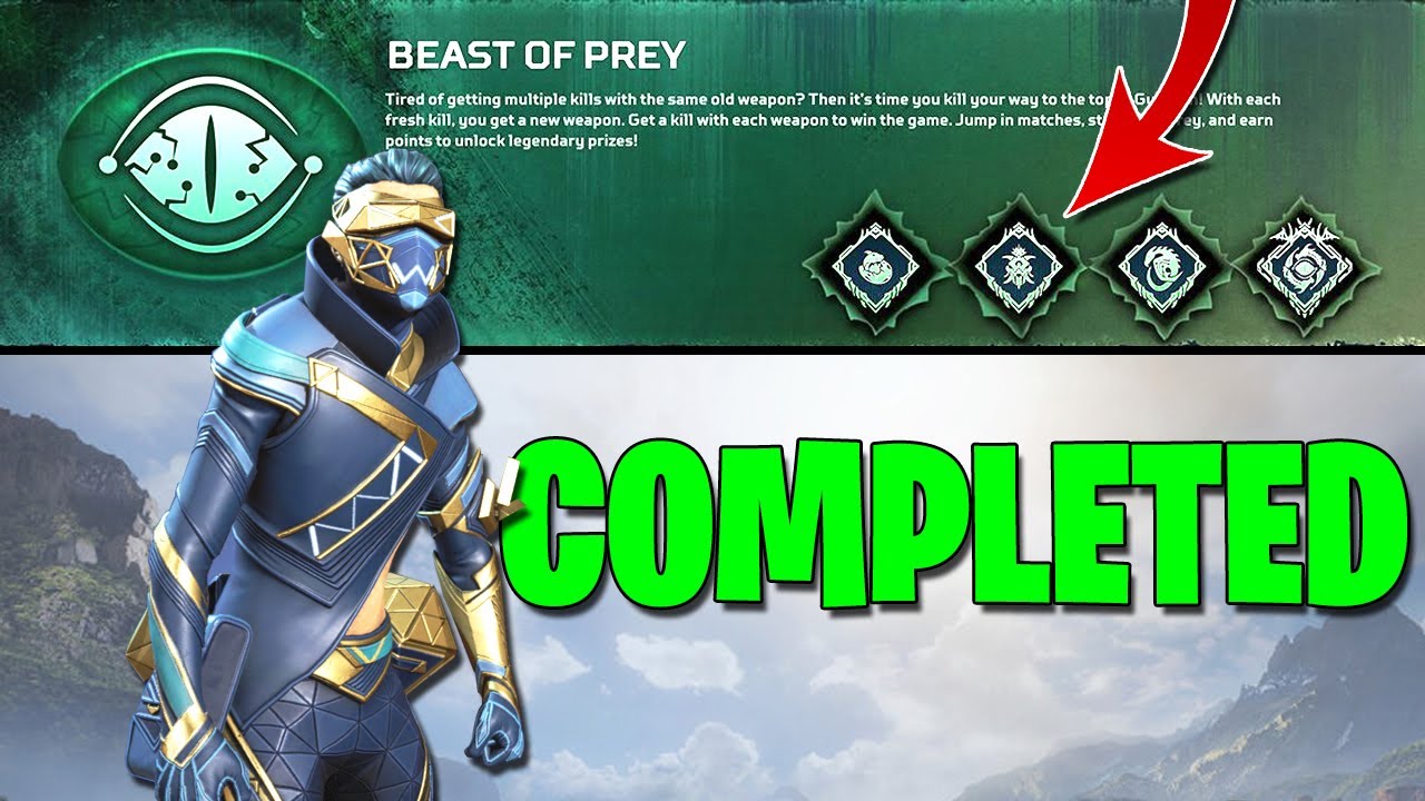 UNLOCKING ALL BEAST OF THE PREY BADGES! - Insane Gun Run (Apex Legends ...