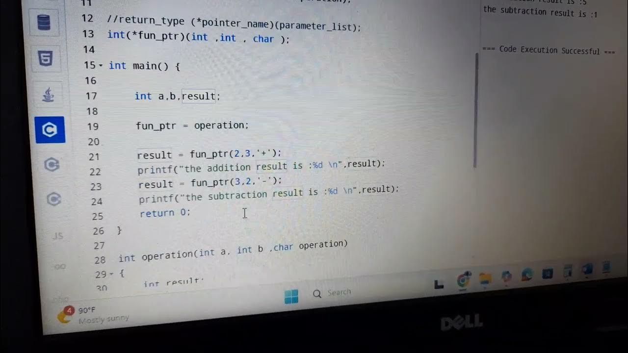 Function pointer in c - YouTube