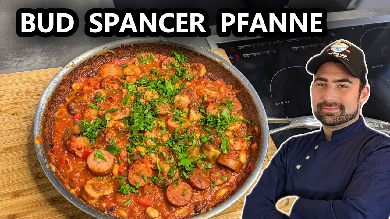 Bud Spancer Pfanne mit lecker Bratwürstchen "Fresse voll Geschmack ...