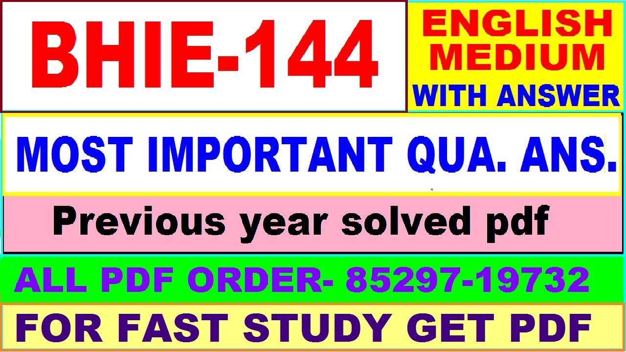 bhie 144 important questions in English / bhie 144 previous year ...