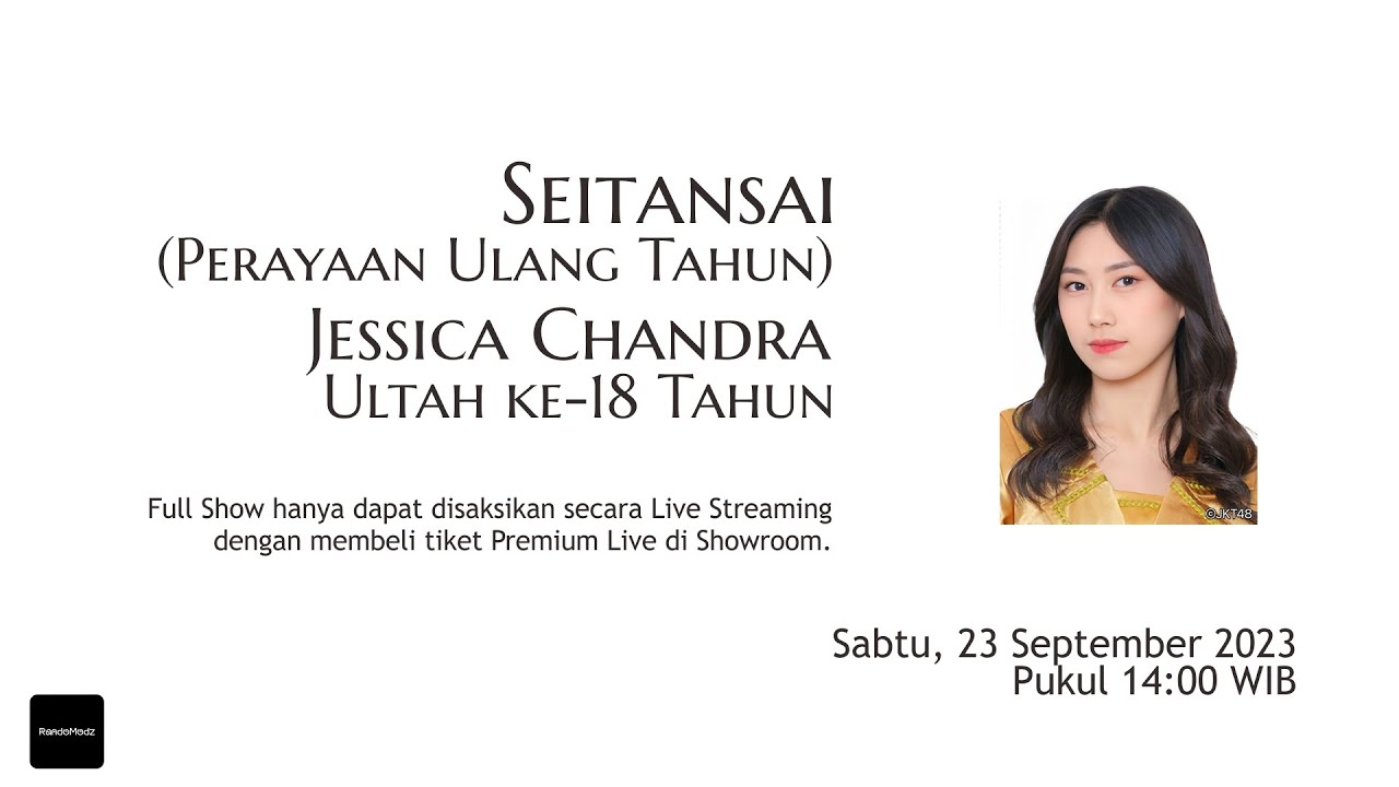 Perayaan Ulang Tahun (Seitansai) - Jessica Chandra di Show SnM JKT48 ...