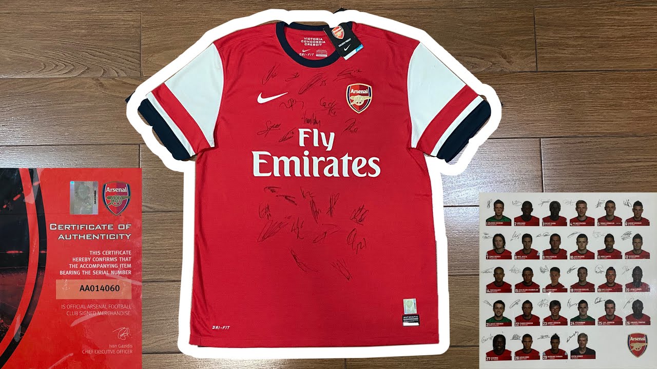 Official Arsenal Signed Merchandise | TANDA TANGAN FULL TEAM + ARSENE ...