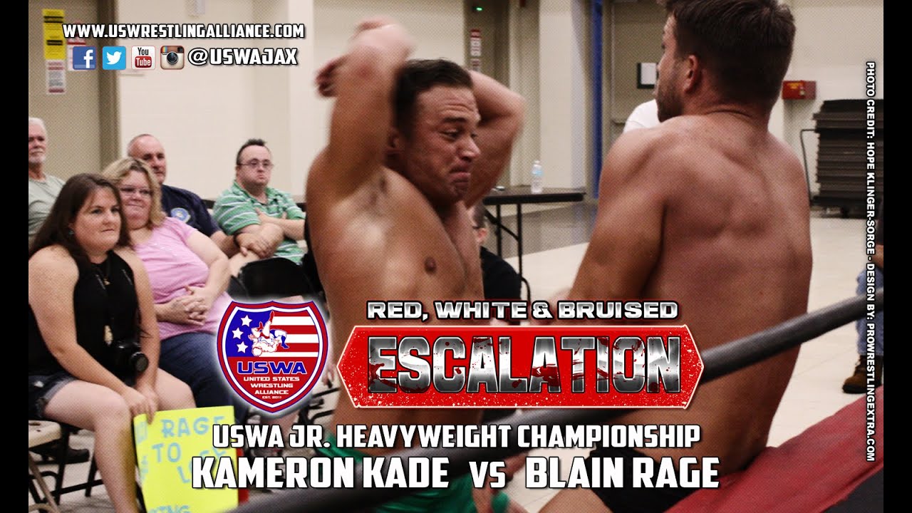 USWA: Kameron Kade v Blain Rage (c) USWA Jr Hvwt Title - Red, White ...