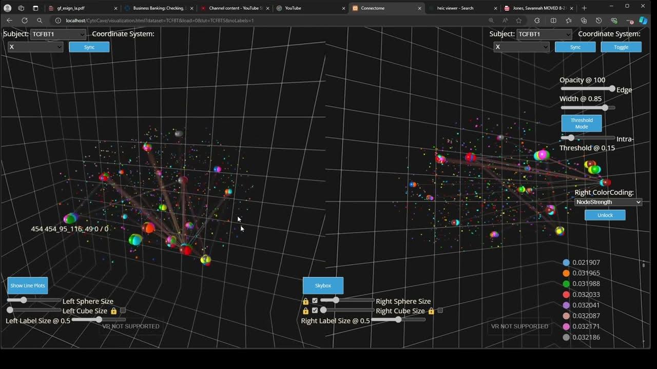 NeuroCave Visualization of 3D Tumor Connectome Framework analysis of Glioma MRI data from BRATS ...