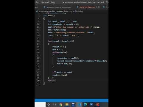 C++ program to print all Armstrong numbers between two intervals 🧑#shorts. - YouTube