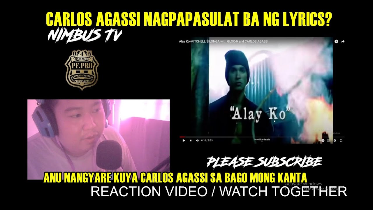 ALAY KO -MITCHELL SILONGA with GLOC-9 and CARLOS AGASSI REACTION - YouTube