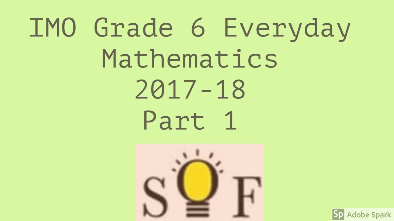 Maths Olympiad Grade 6 - 2017-18 - Everyday Mathematics Part 1 - YouTube