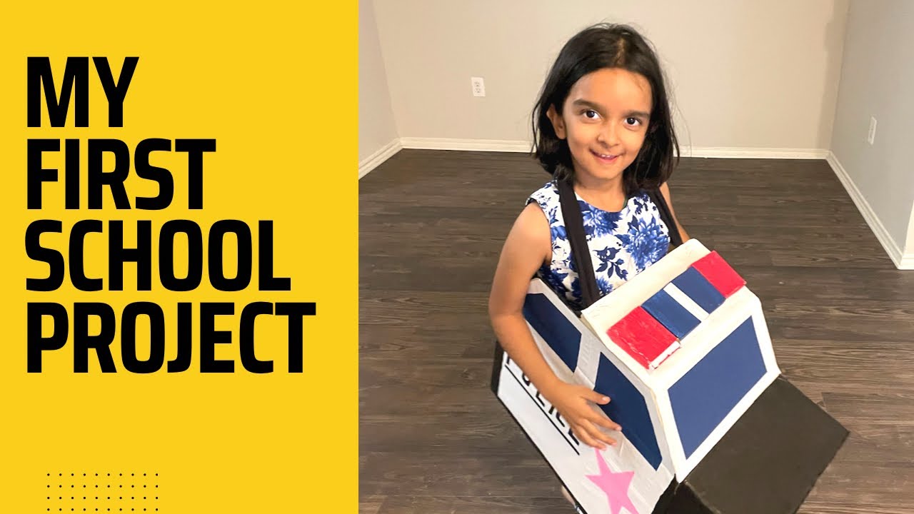 Ria's First School Project- DIY Police Car | Making Cardboard Box Cops ...