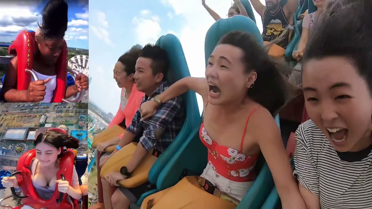 Crazy Scream roller coaster slingshot ride पागल चीख रोलर कोस्टर गुलेल ...