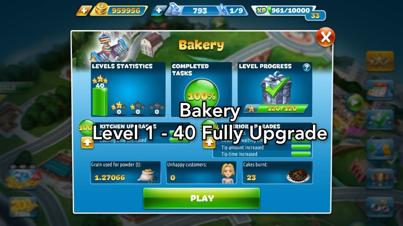 Cooking Fever - Bakery Level 1-40 (3 Stars) Fully Upgrade New Version ...