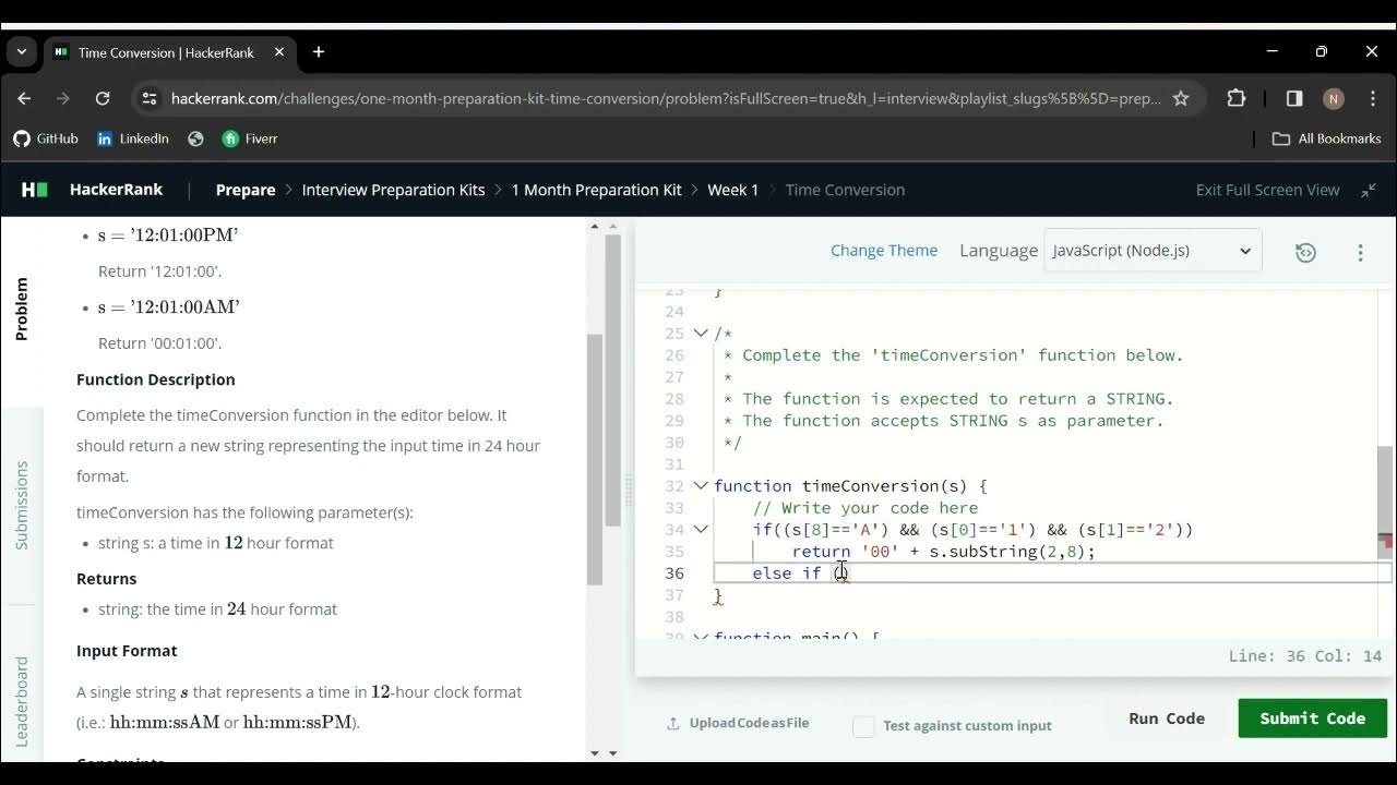 HackerRank 1 month Preparation Kit - Question 3 (Time Conversion) - YouTube