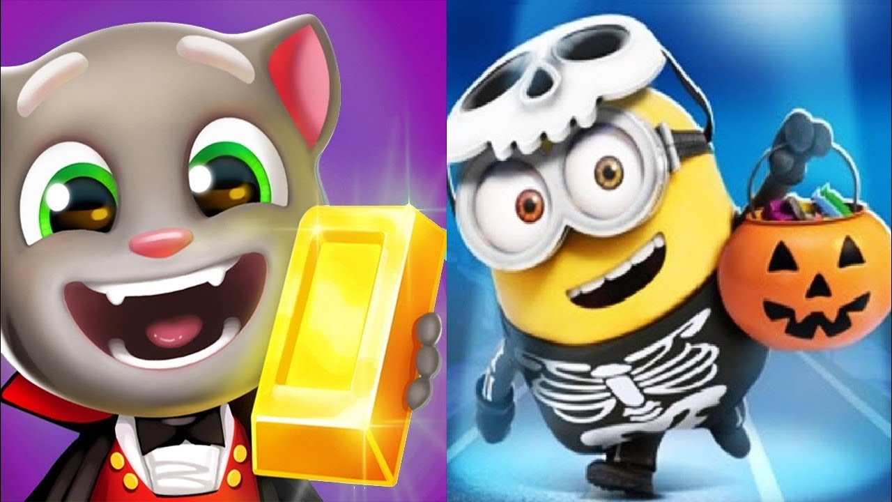 TALKING TOM GOLD RUN Halloween 2021VS Despicable Me - Minion Rush ...