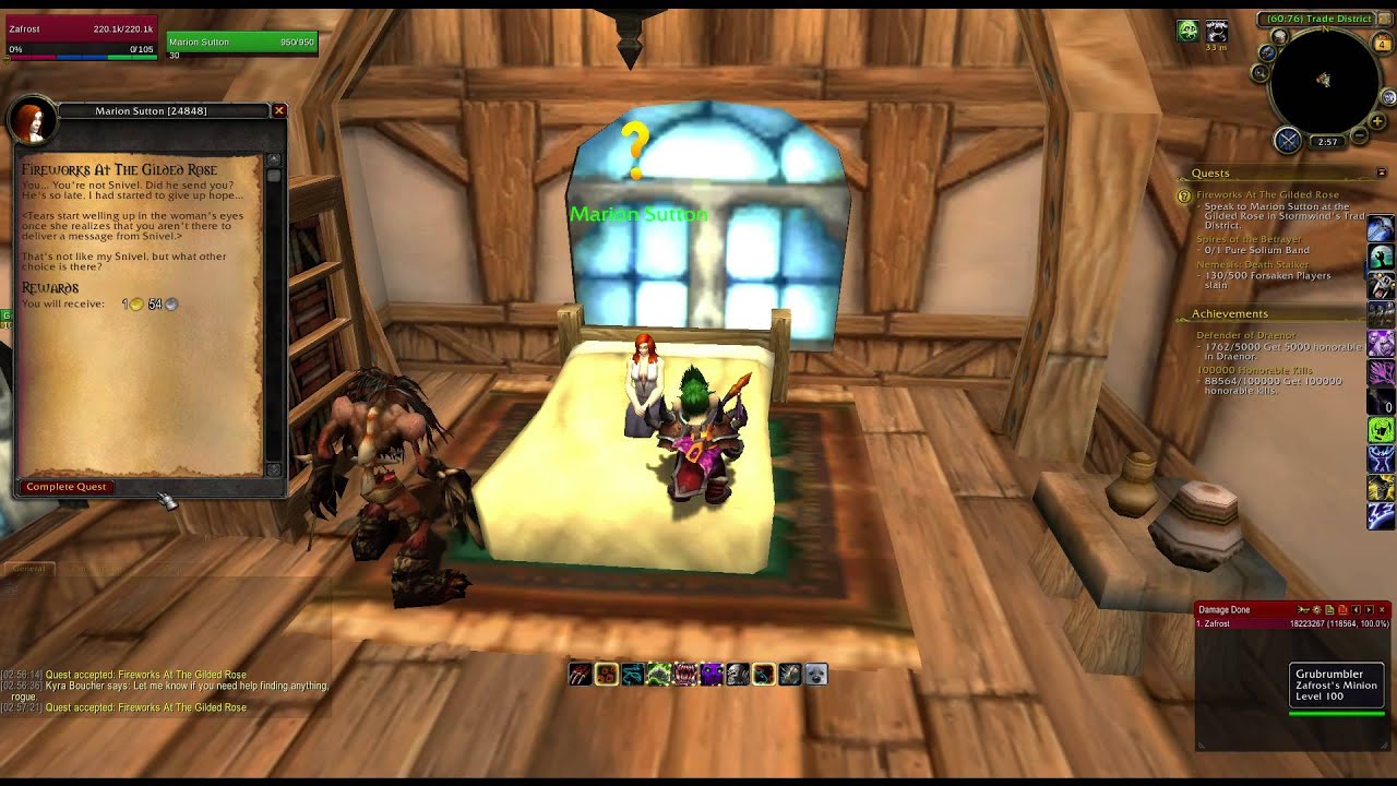 Fireworks At The Gilded Rose WoW Quest Alliance - YouTube