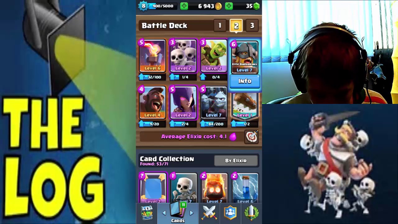 Clash Royale - deck for The Log - YouTube