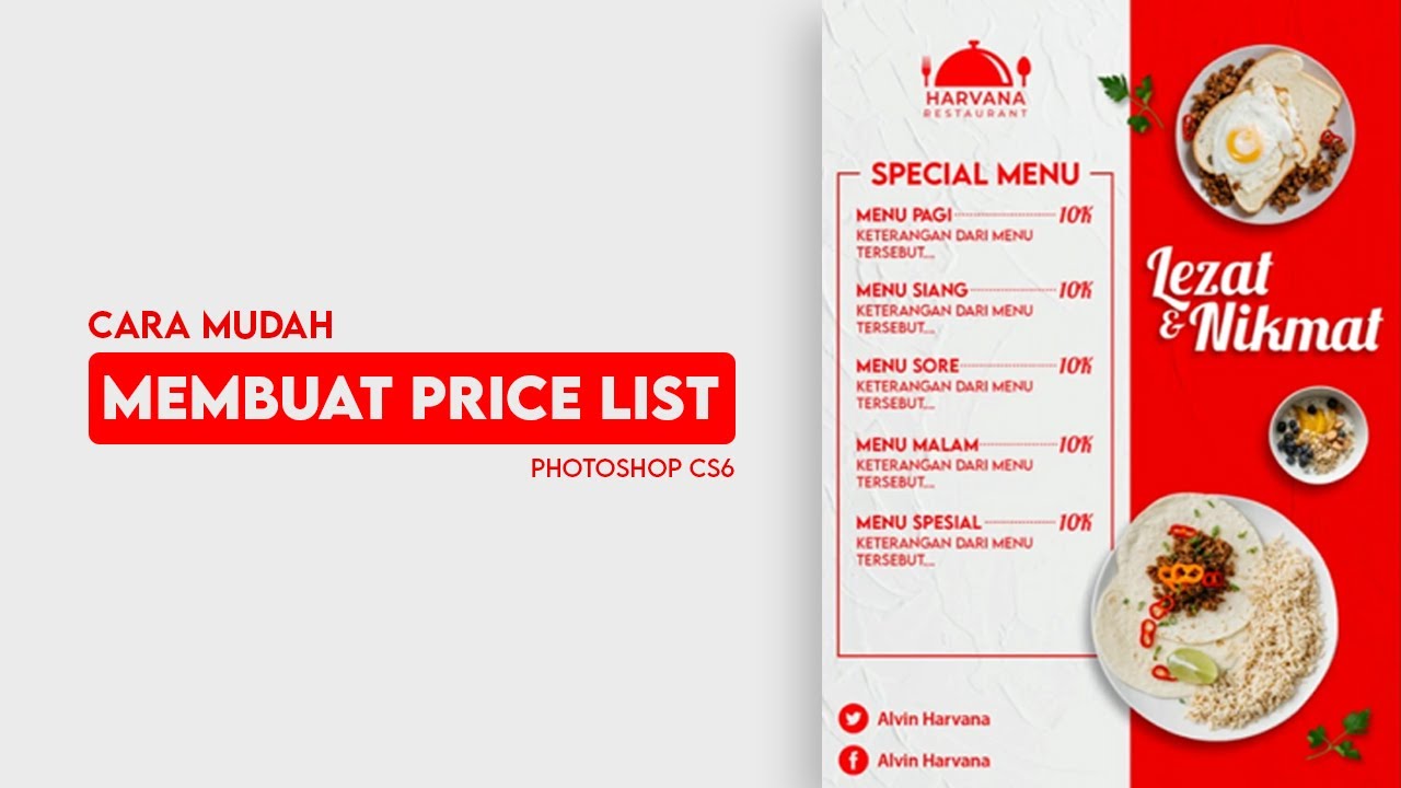 Tutorial - Cara Membuat Price List [Photoshop CS6] - YouTube