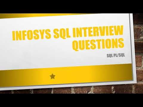 Infosys SQL/PLSQL Interview Questions - YouTube