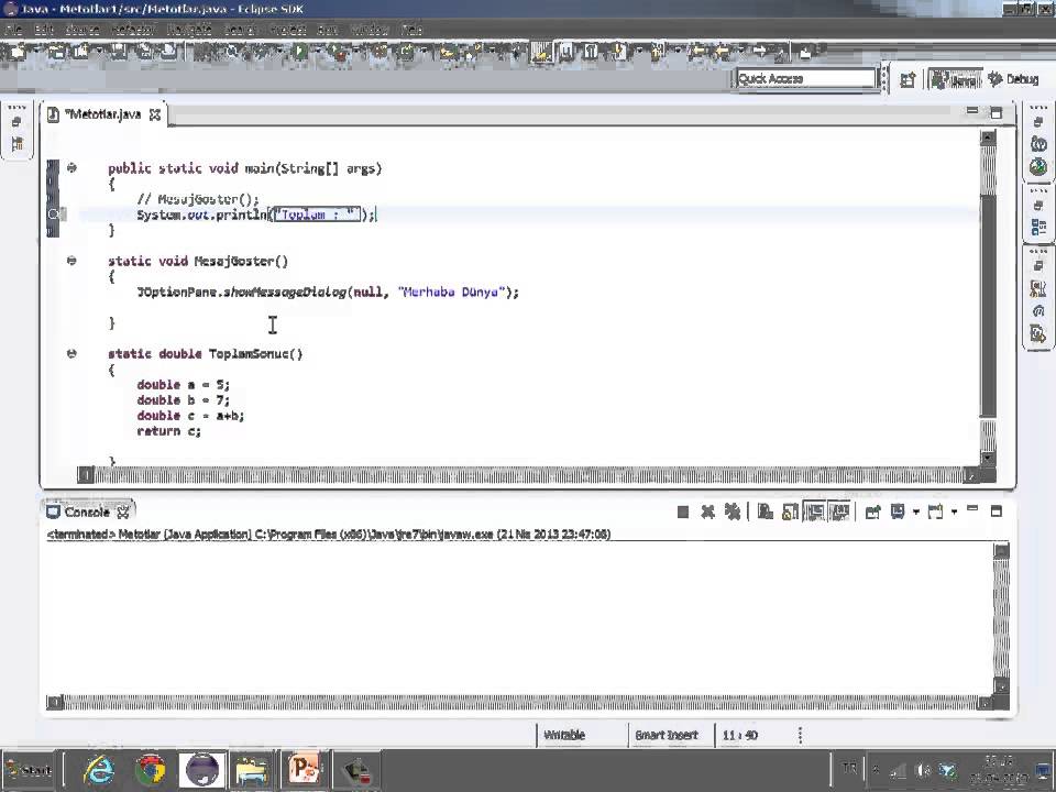 JAVA Metot kullanımı-1 - YouTube