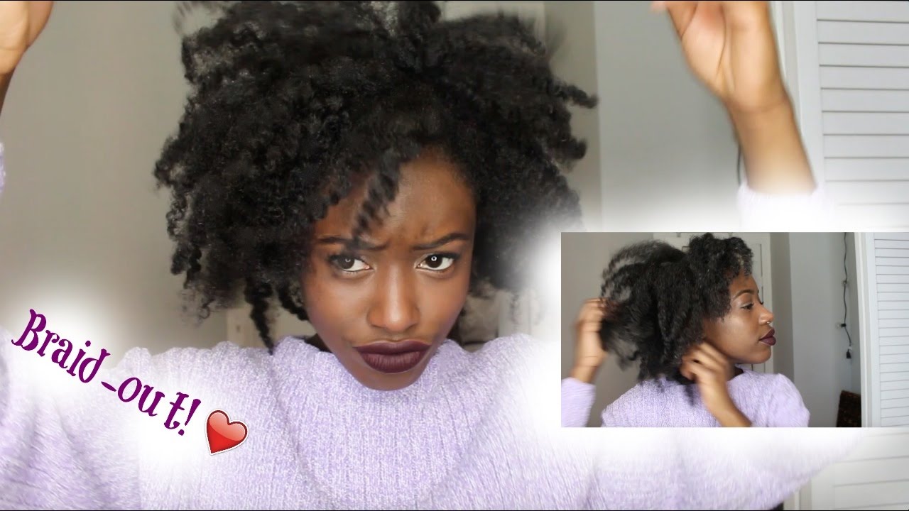 Braid out on Natural Hair | 4C Hair - YouTube
