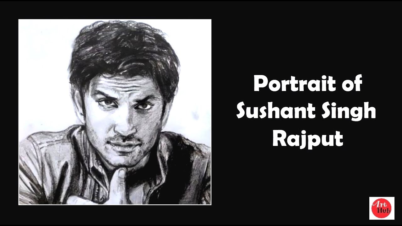Portrait of Sushant Singh Rajput #Arthubacademy #howtodrawface # ...