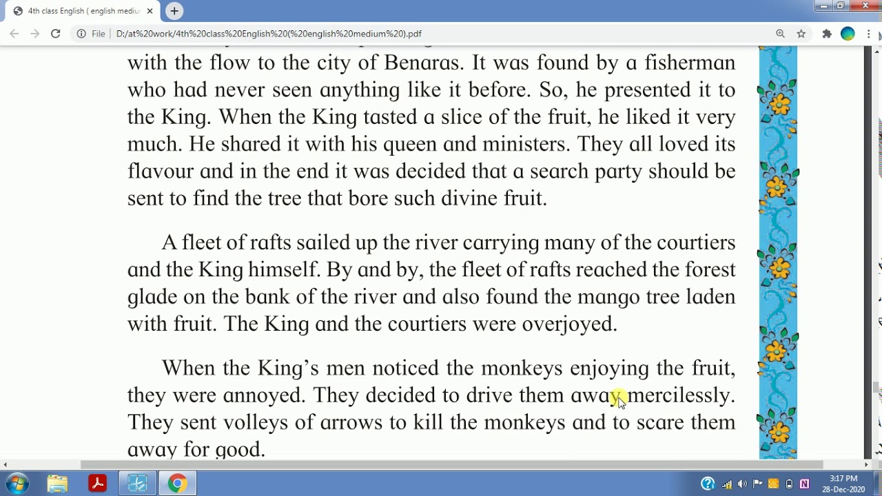 standard 4 english chapter 32 the noble monkey explanation - YouTube