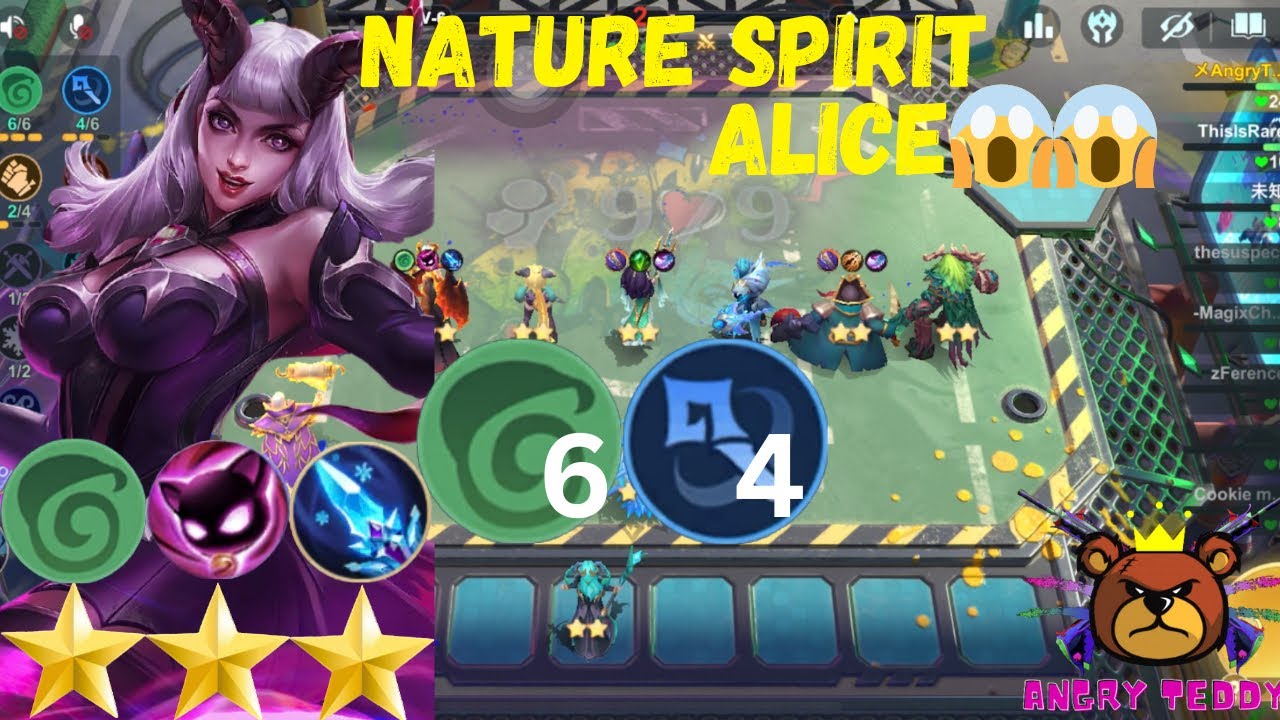 MAGIC CHESS GOGO!!! Nature Spirit Alice 😱😱😱 6 Nature Spirit + 4 Mage 😎😎 ...