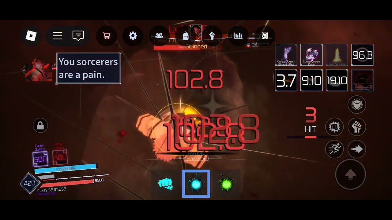 grinding demon blobs for the new fuga in jujutsu infinite - YouTube