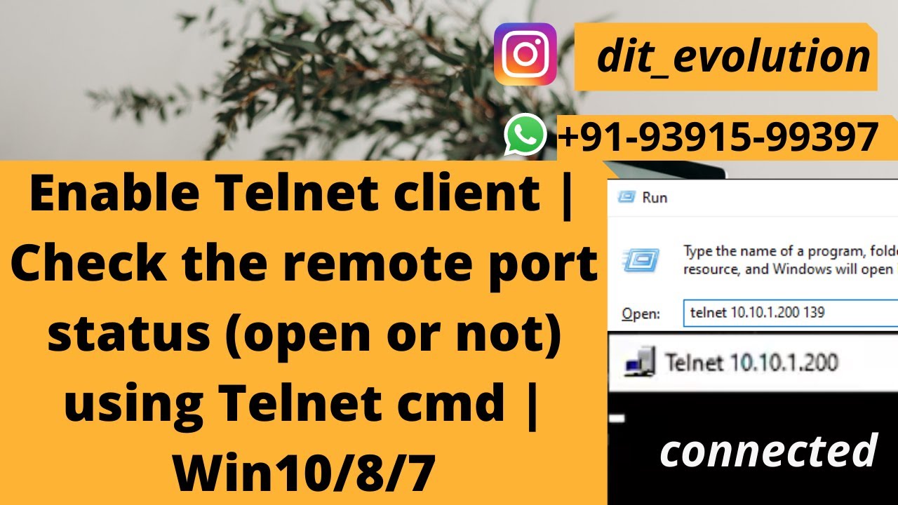 Enable Telnet Client Check The Remote Port Status open Or Not Using enable-telnet-client-check-the-remote-port-status-open-or-not-using