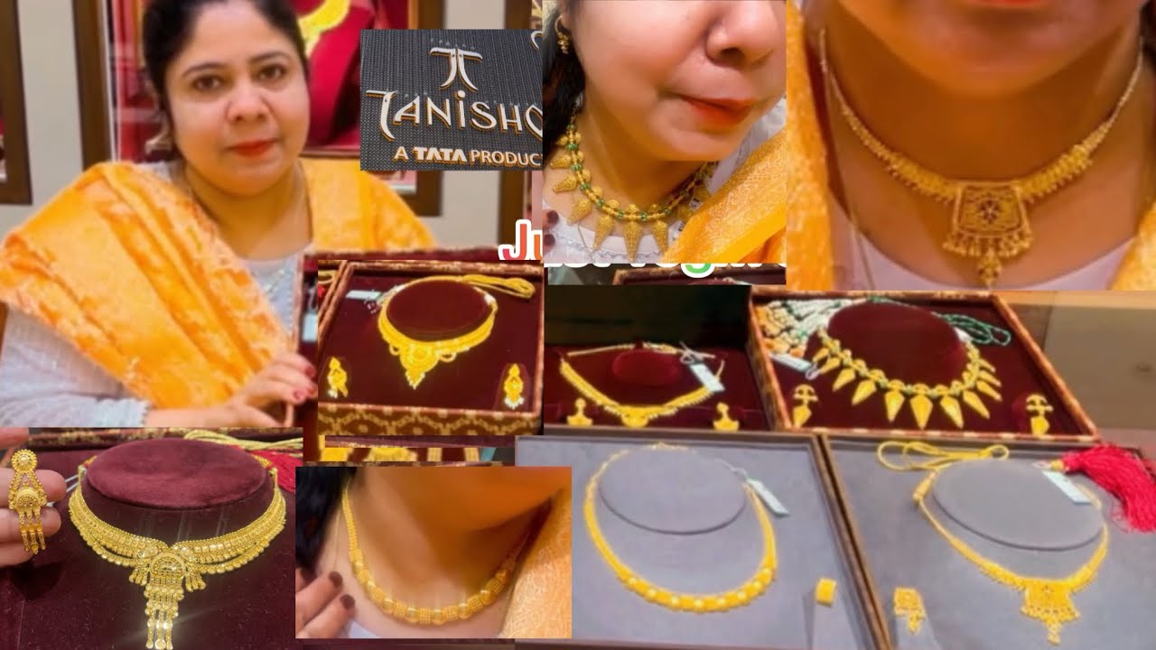 Unique Gold Necklace set Designs with Price |Tanishq Gold Necklace set ...