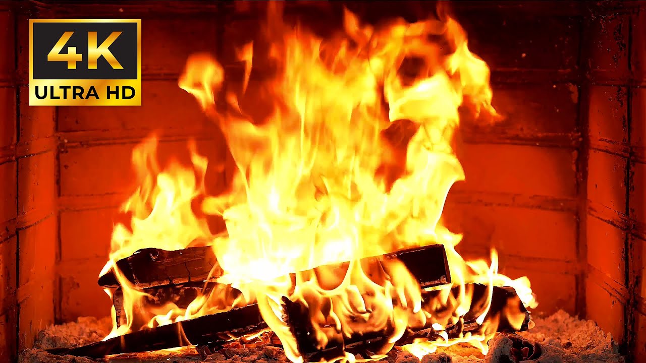 🔥 Relaxing Fireplace Wallpaper LIVE 4K. Crackling Logs & Warm Fire ...