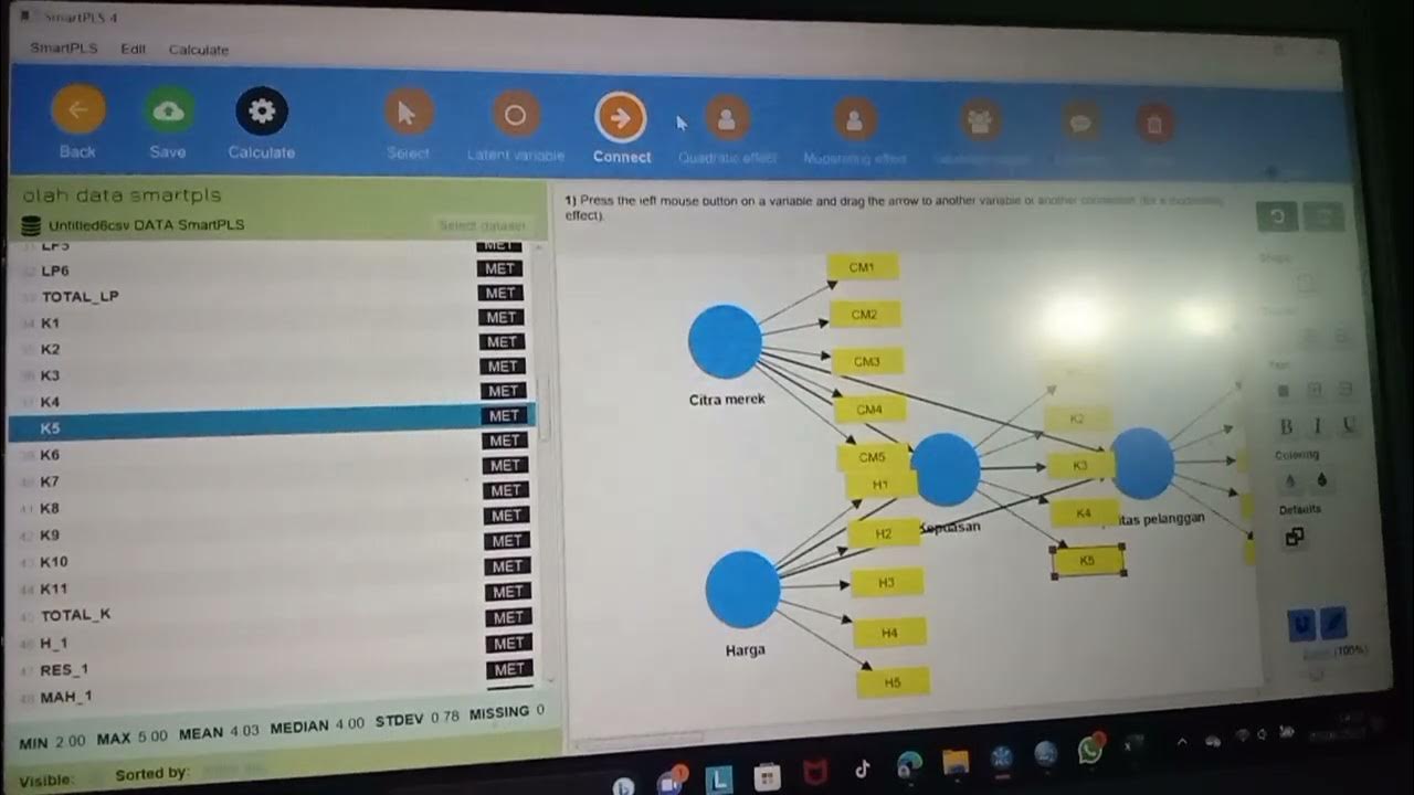 Mengolah Data pada Aplikasi SmartPLS - YouTube