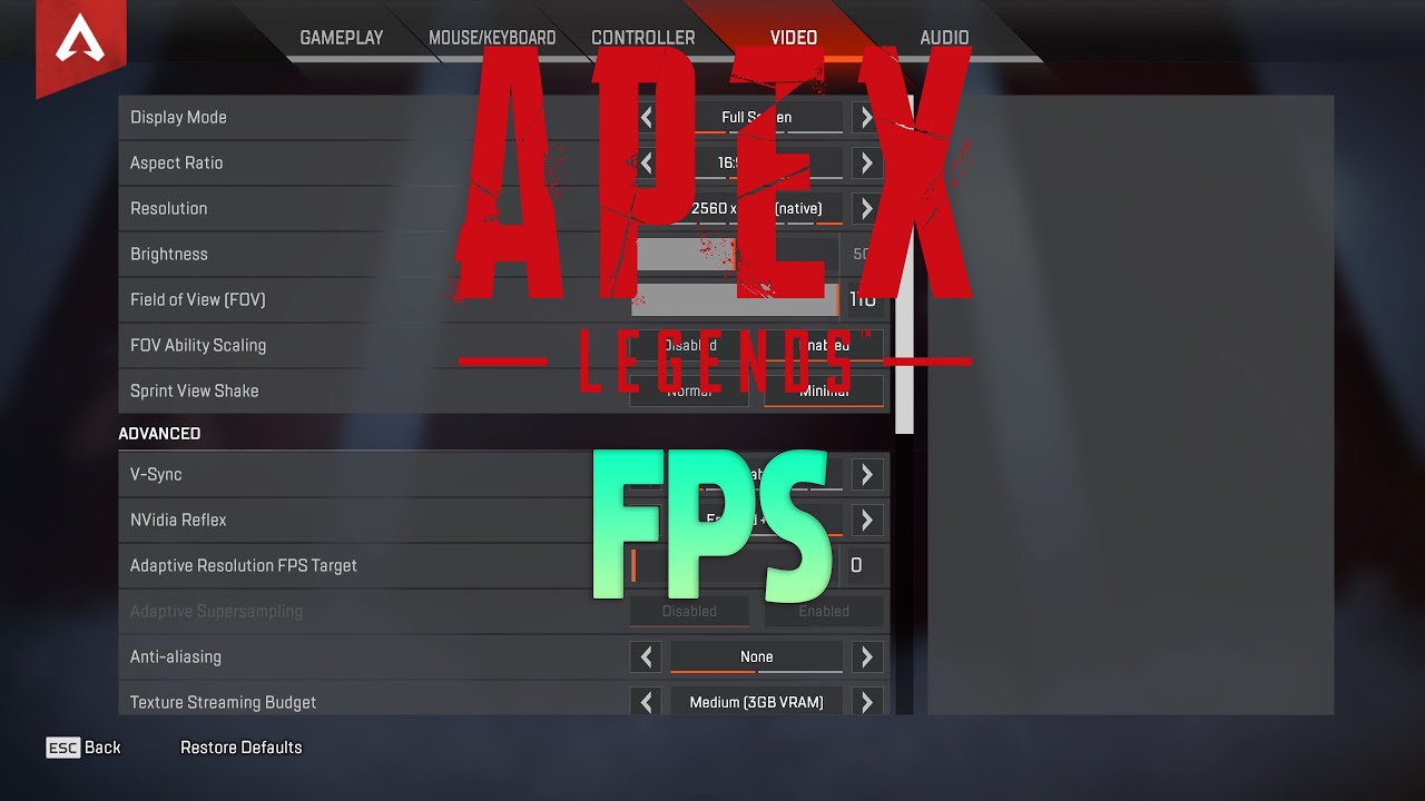 Optimal Settings for FPS And Graphics | Apex Legends | Best Settings ...