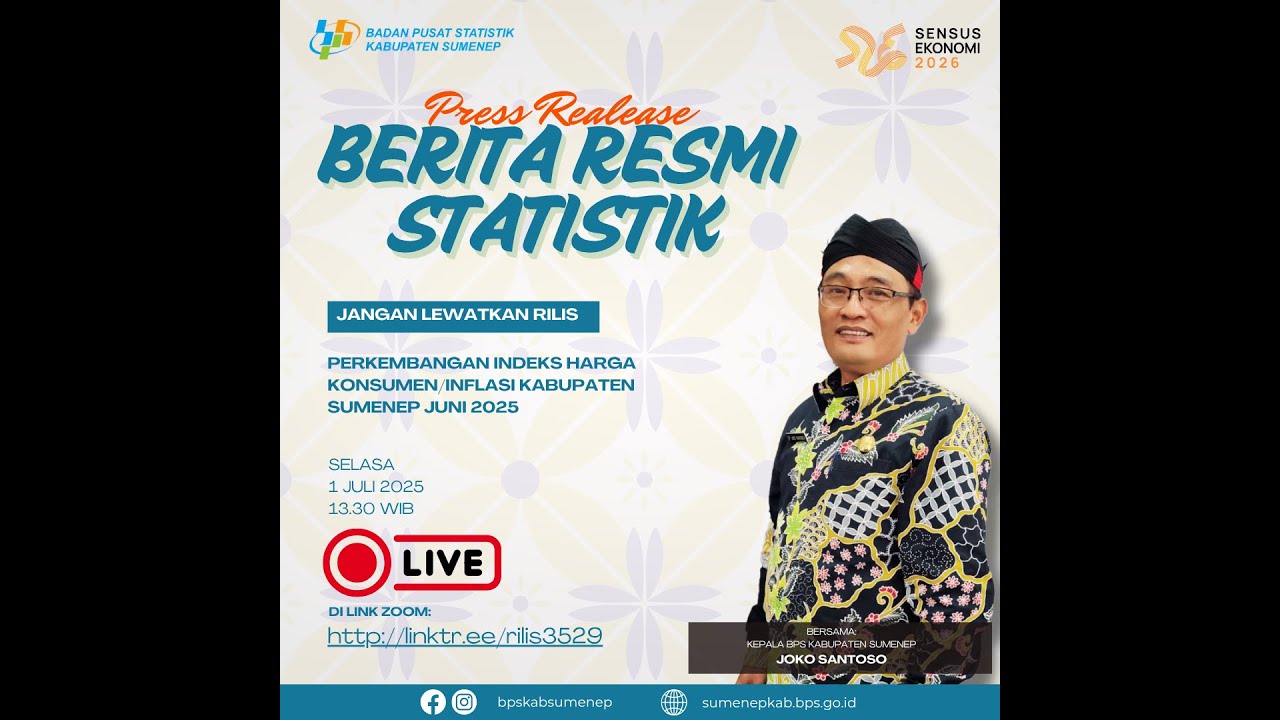 Rilis Inflasi Juni BPS Kabupaten Sumenep - YouTube