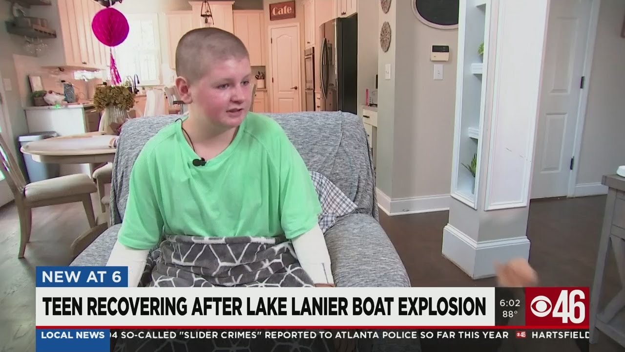 Teens recovering after Lake Lanier boat explosion - YouTube